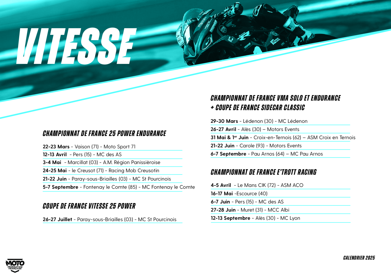 Calendrier 2025 | FFMoto